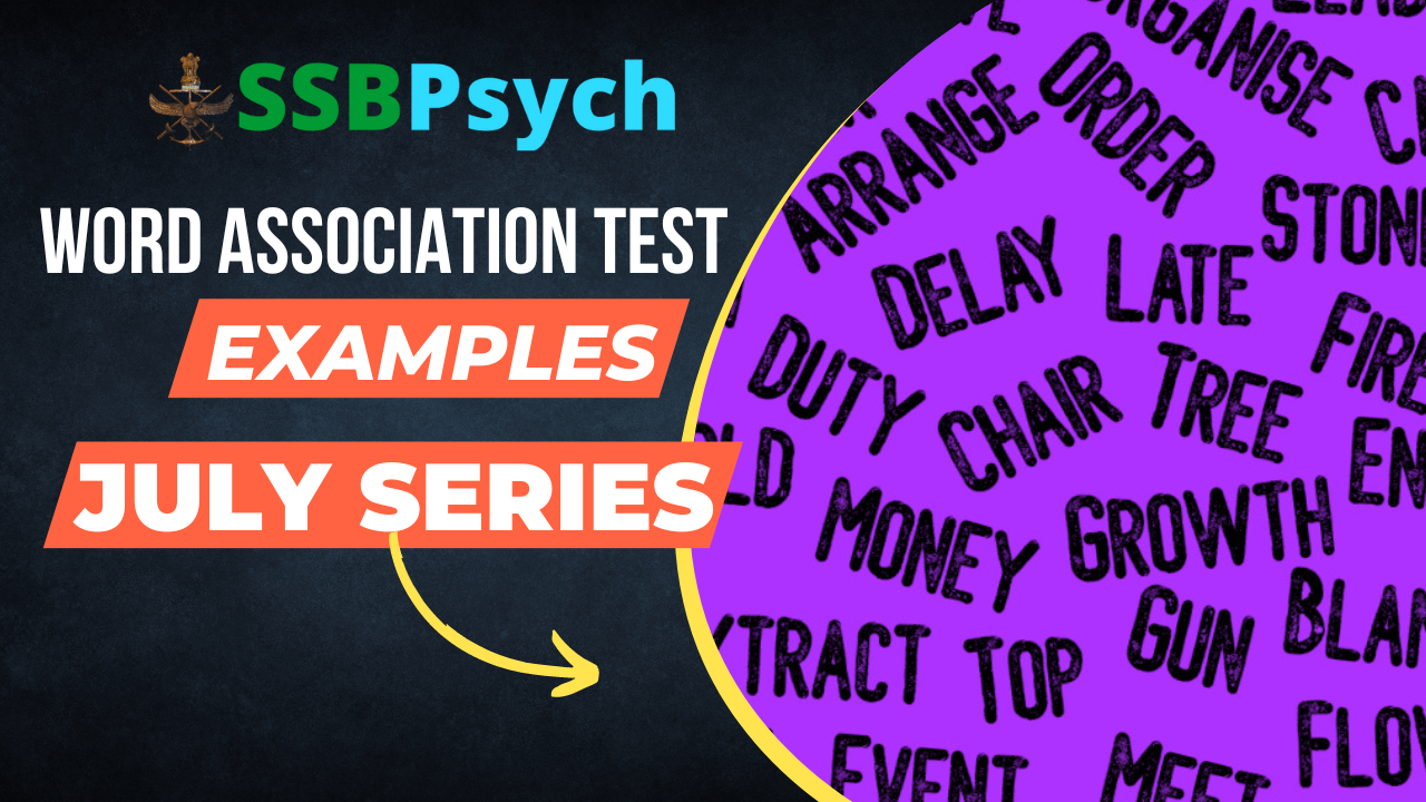 Word Association Test -Words: July Series - SSBPsych