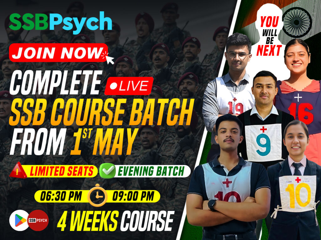 SSBPsych Live 1st May Batch - Online - SSBPsych