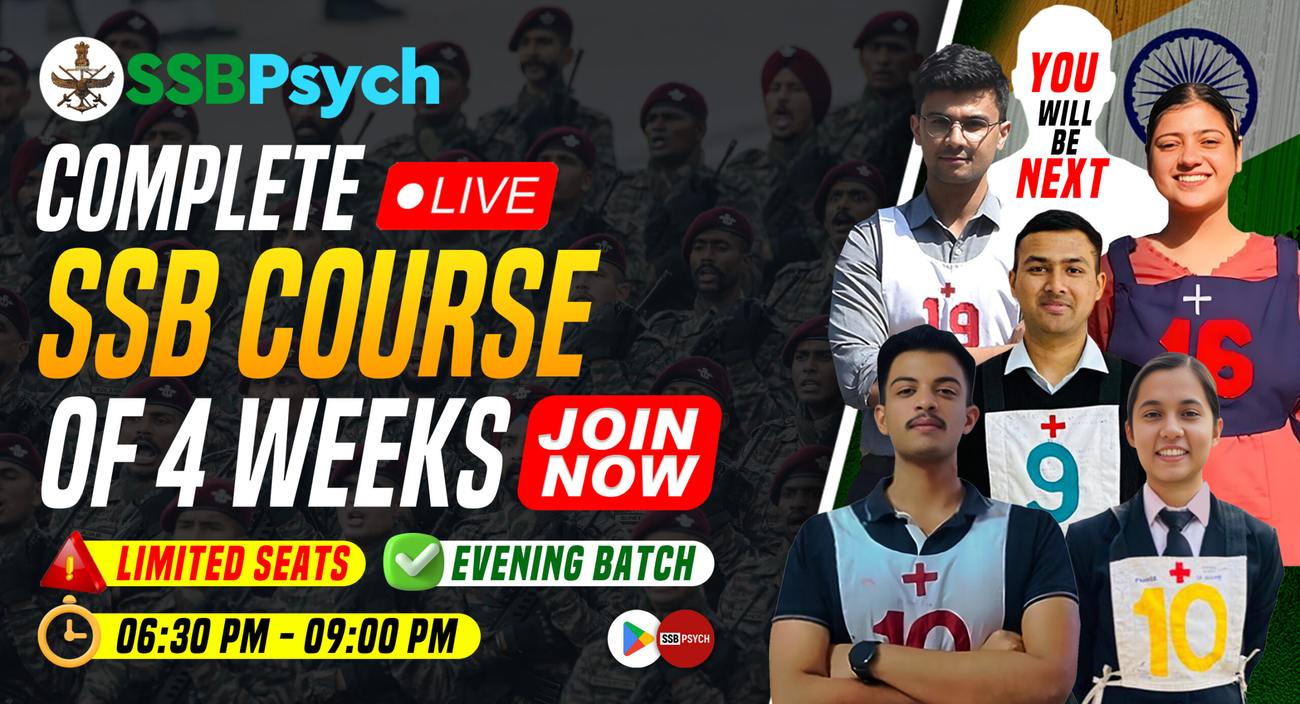 SSBPsych Live 16th July Batch - Online - SSBPsych